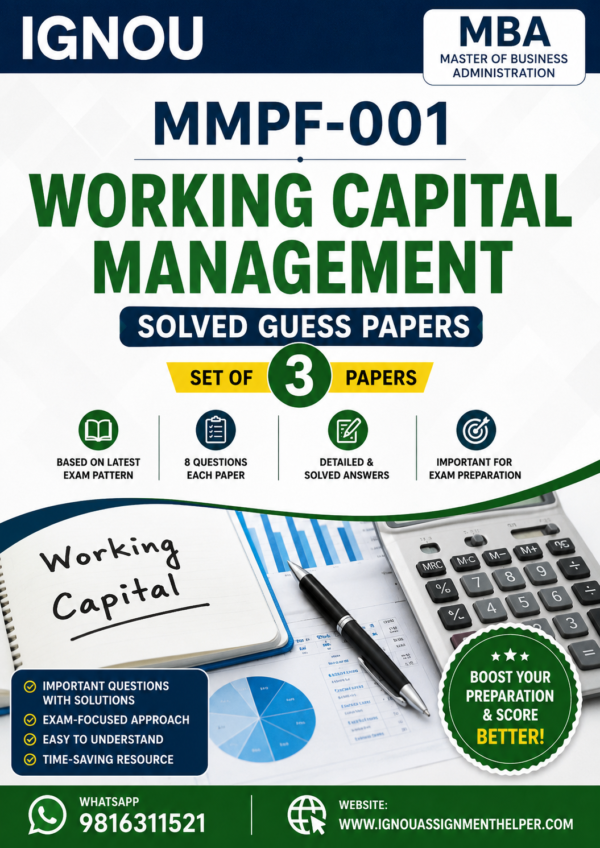 MMPF-1 : WORKING CAPITAL MANAGEMENT Solved Guess Papers (3 ) – Latest ...